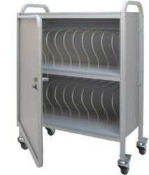Locking Mobile Patient Chart Rack (20 Space), 2 Binders Storage Cart ...