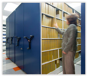 Mechanical Assist High-Density Mobile Shelving - Insurance | Franklin ...